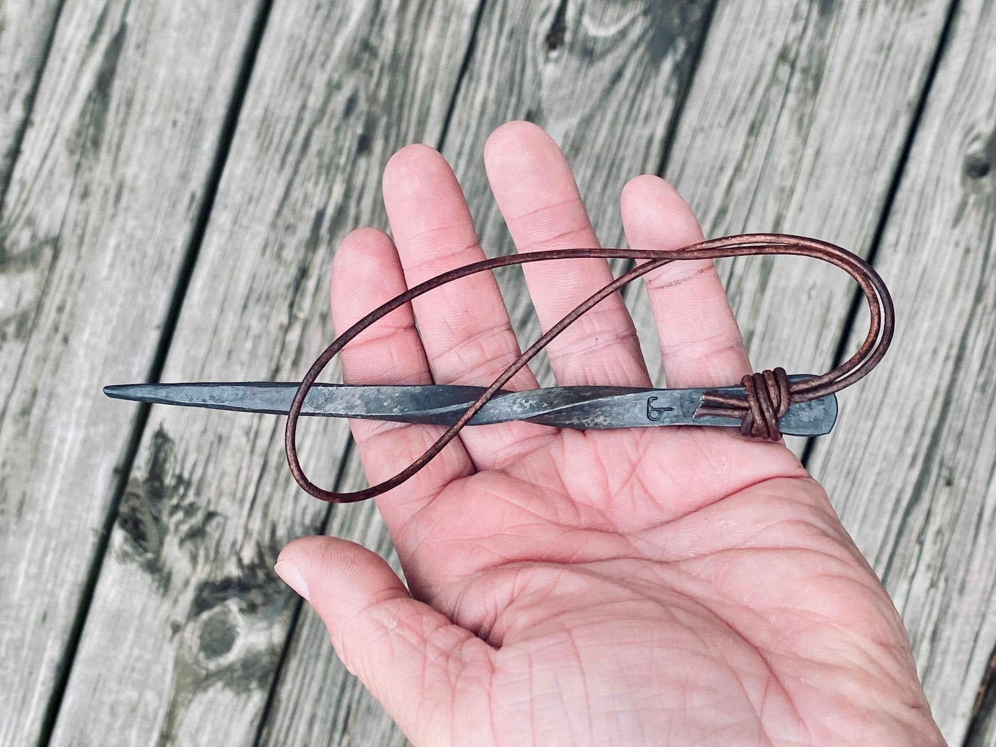 Marline Spike, Hand Forged, Fid, Heavy Duty, Leather Wrap, High Carbon ...