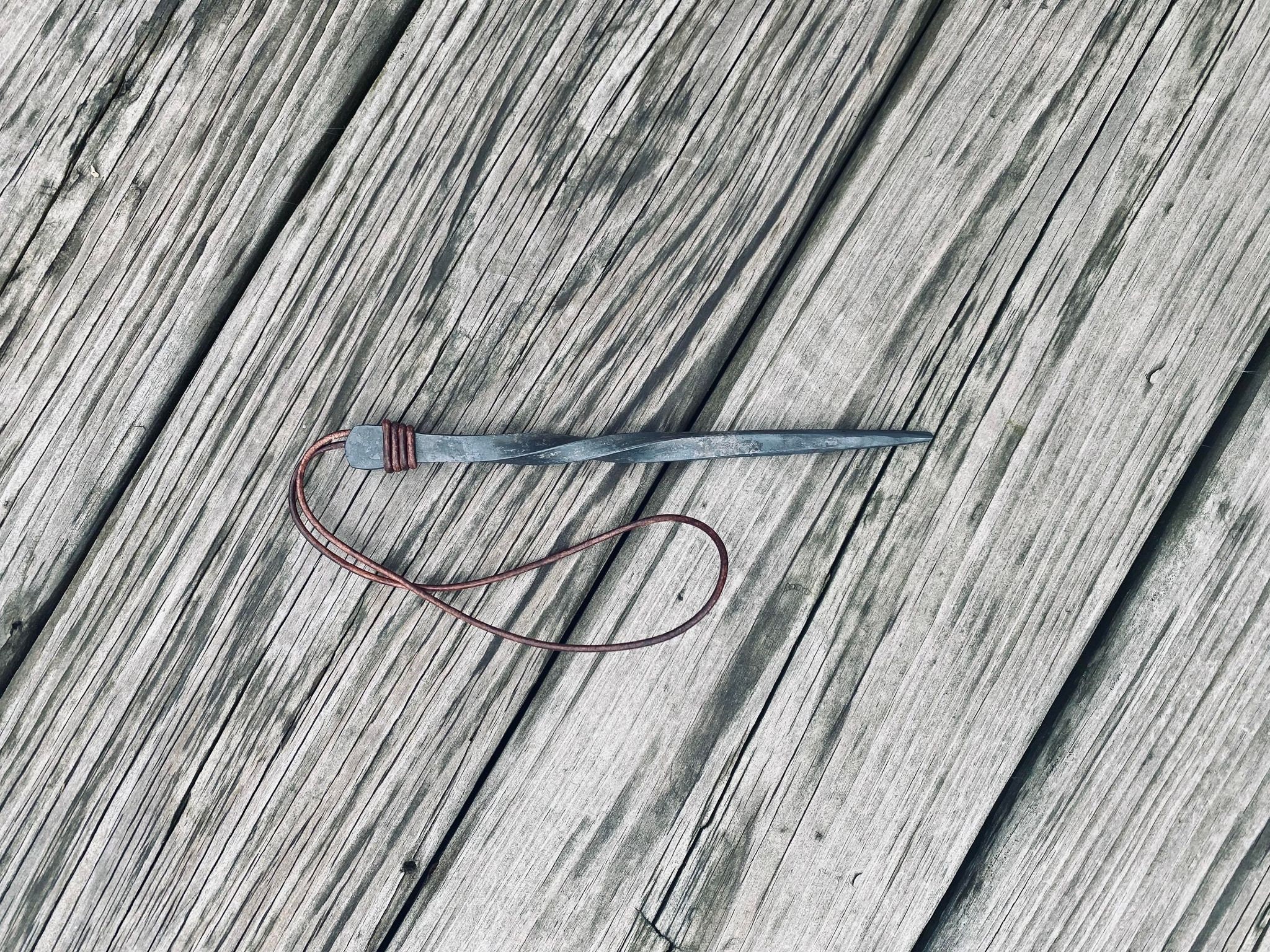 Marline Spike, Hand Forged, Fid, Heavy Duty, Leather Wrap, High Carbon ...