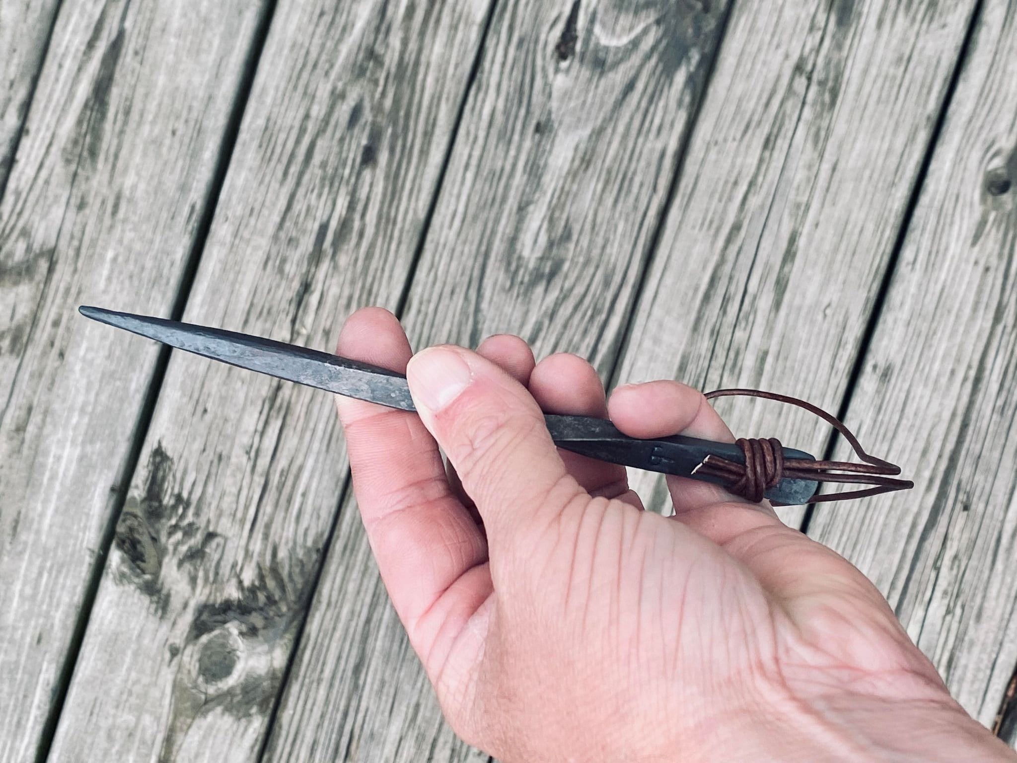 Marline Spike, Hand Forged, Fid, Heavy Duty, Leather Wrap, High Carbon ...