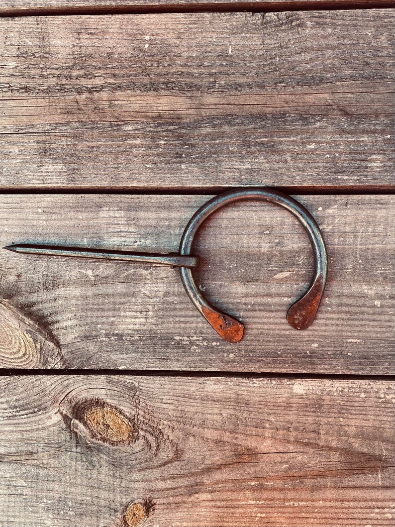 Hand-forged Steel Cloak Pin: Viking Celtic Shawl Brooch - Etsy