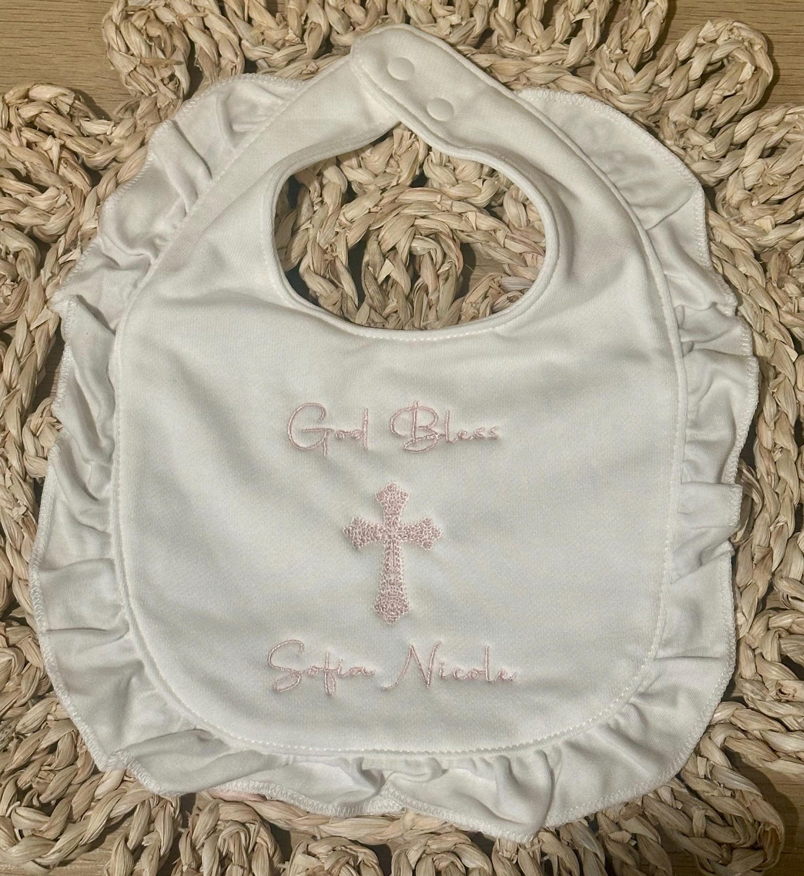 Personalized Baptism Baby Bib | Christening Bib | Gift | Embroidery ...