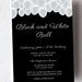 Editable Black and White Ball Invitation, Black and White Balloons ...