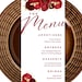 Editable Menu Card Template, Red and Gold Menu Cards, Floral, Dinner ...