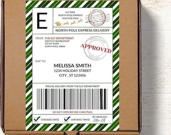EDITABLE | PRINTABLE North Pole Shipping Label - Etsy