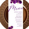 Editable Shades of Purple Menu Card Template, Purple and Silver Menu ...