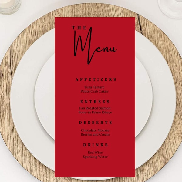 Red Menu - Etsy