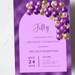 Editable Purple and Gold Birthday Invitation, Purple and Gold Balloon ...