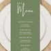Editable Sage Green Menu Card, Modern, Minimalist Menu, Birthday Dinner ...