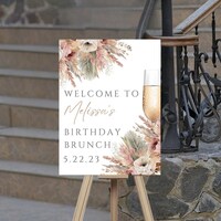 Brunch and Bubbly Welcome Sign Template, Printable Bridal Shower Brunch ...