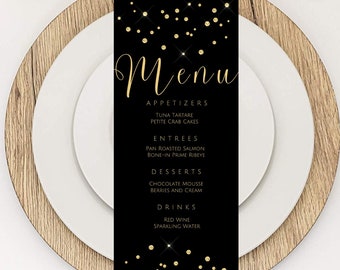 Black and Diamond Editable Menu - Etsy