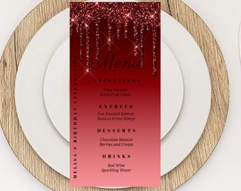 Drip Glitter Menu - Etsy