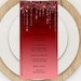 Editable Red Menu Card Template, Red Glitter Drip Menu Cards, Birthday ...