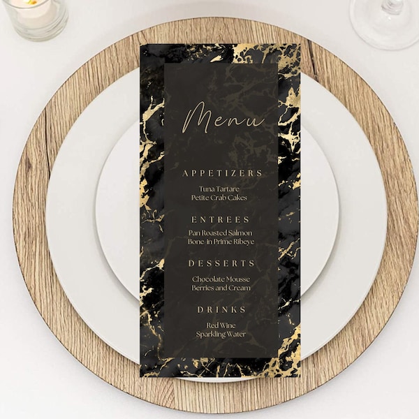 Gold Menu - Etsy
