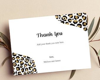 Leopard Thank You Card - Etsy