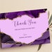 Printable Thank You Card, Purple and Gold Thank You Note, Editable ...