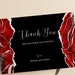 Printable Thank You Card, Editable Red and Black Thank You Note, Red ...