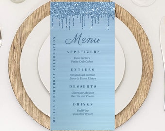 Drip Glitter Menu - Etsy