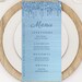 Editable Blue Menu Card Template, Blue Glitter Drip Menu Cards ...