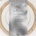 Editable Silver Menu Card Template, Silver Glitter Drip Menu Cards ...