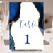 Printable Table Numbers, Blue, White and Gold Table Numbers Template ...