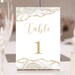 Printable Table Numbers, White and Gold Table Numbers Template, Wedding ...