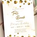 Editable Fall Brunch Invitation, Birthday Brunch, Gold Leaf, Glam, Baby ...