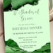 Editable Shades of Green Invitation, Green and Silver, Birthday Dinner ...