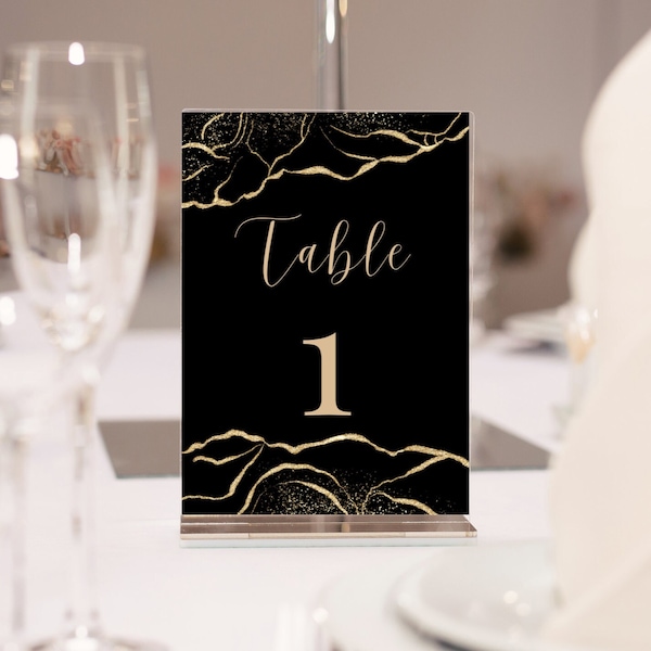 Black and Gold Table Numbers - Etsy