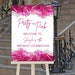 Editable Pretty in Pink Birthday Welcome Sign, Hot Pink, Silver and ...