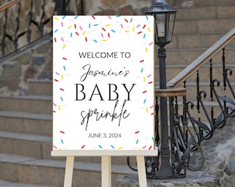 Baby Sprinkle Sign, Editable Template, Floral Baby Sprinkle, Gender ...