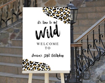 Leopard Welcome Party Sign - Etsy