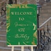 Editable Green and Gold Birthday Welcome Sign, Marble, Luxury, Welcome ...
