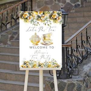 Editable Tea Party Welcome Sign, Let's Par-tea, Bridal Tea, Birthday ...