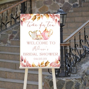 Editable Tea Party Welcome Sign, Time for Tea, Bridal Tea, Birthday Tea ...