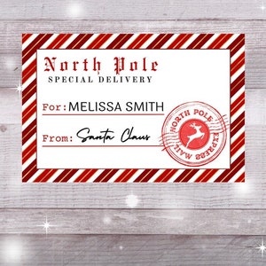Printable Special Delivery From Santa Gift Tag, North Pole Christmas ...