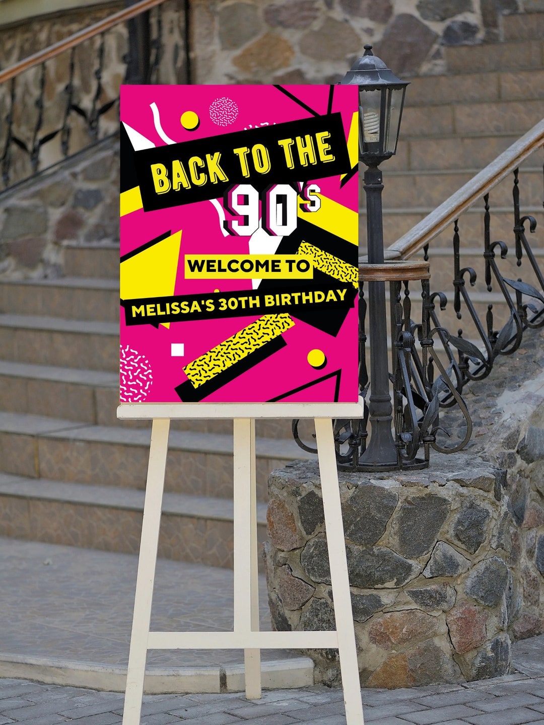 Editable 90s Party Welcome Sign, Back to the 90s, Throwback Party ...