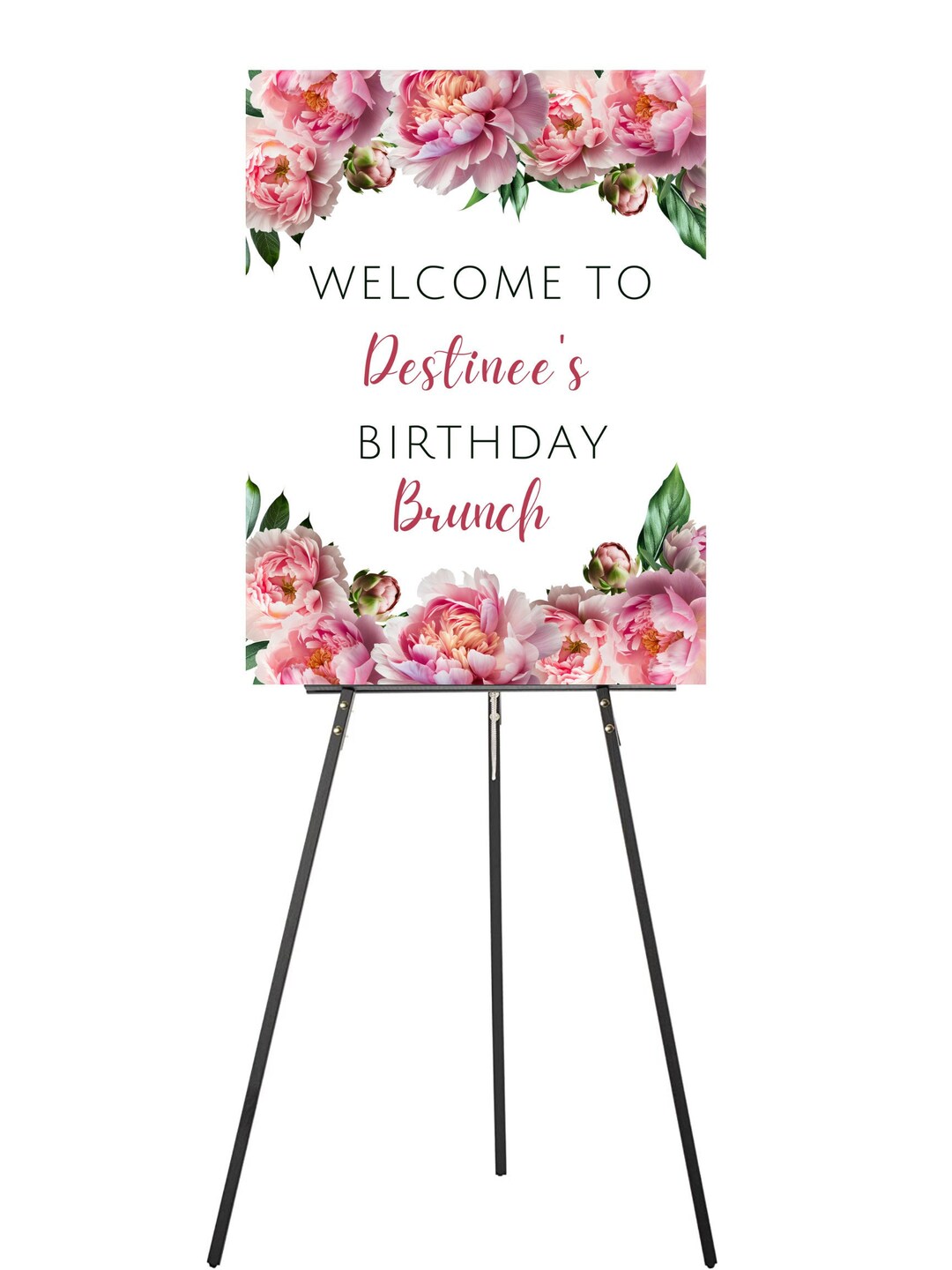 Editable Birthday Brunch Welcome Sign, Floral Birthday Welcome Sign ...