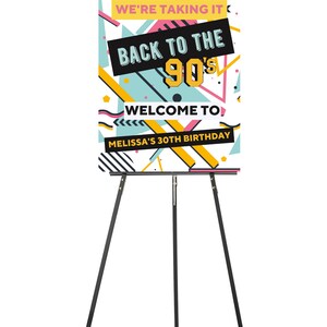 Editable 90s Party Welcome Sign, Back to the 90s, Throwback Party ...