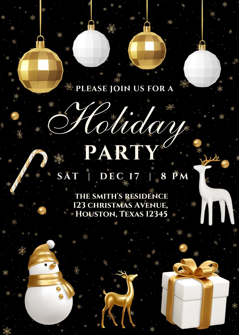 Editable Holiday Party Invitation Christmas Party Invitation - Etsy