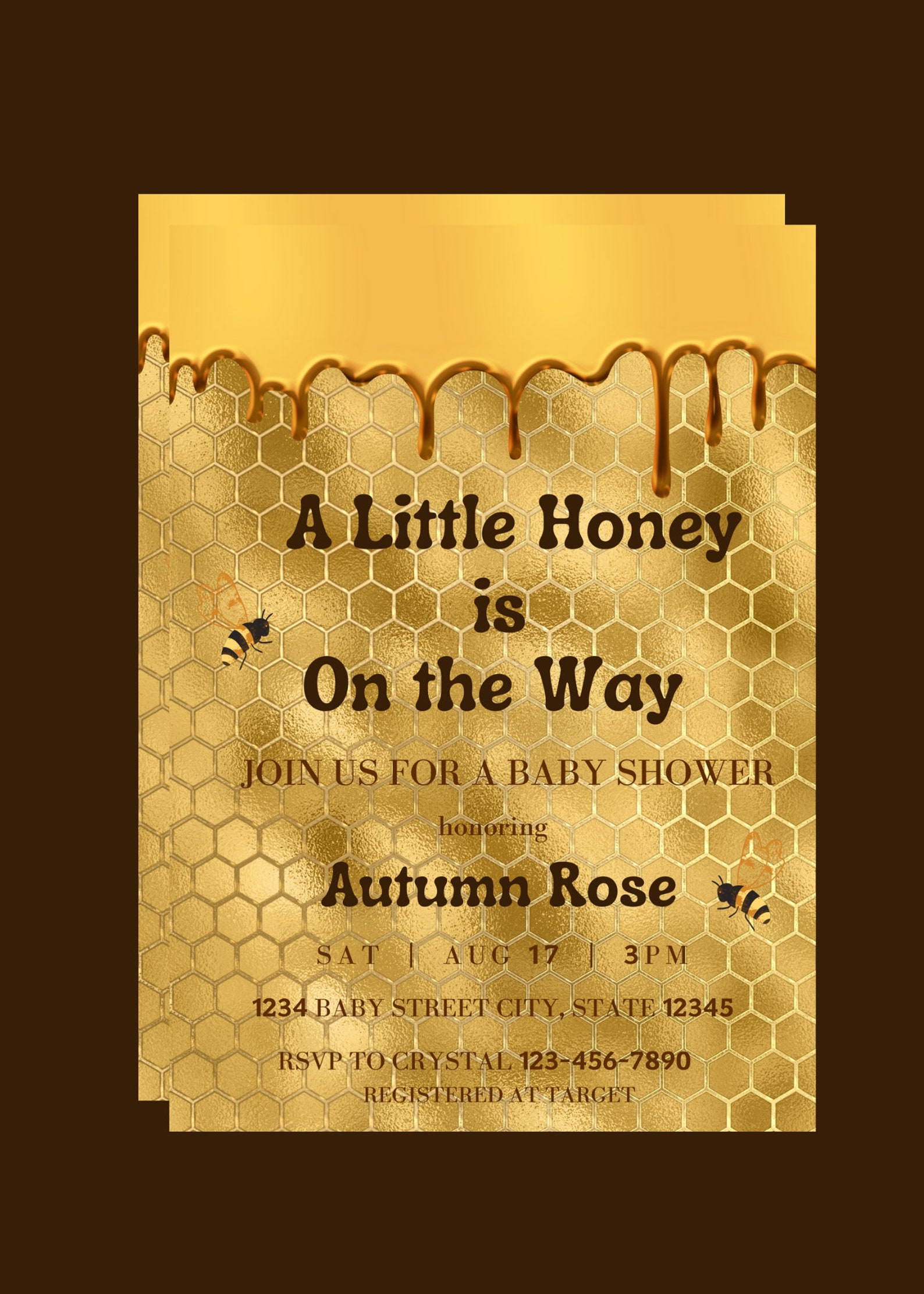Editable A Little Honey is on the Way Baby Shower Invitation - Etsy