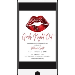 Editable Girls Night Out Invitation Template, Printable Party Invite ...