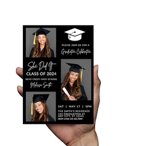 Editable Graduation Invitation Template With Photo, Graduation ...