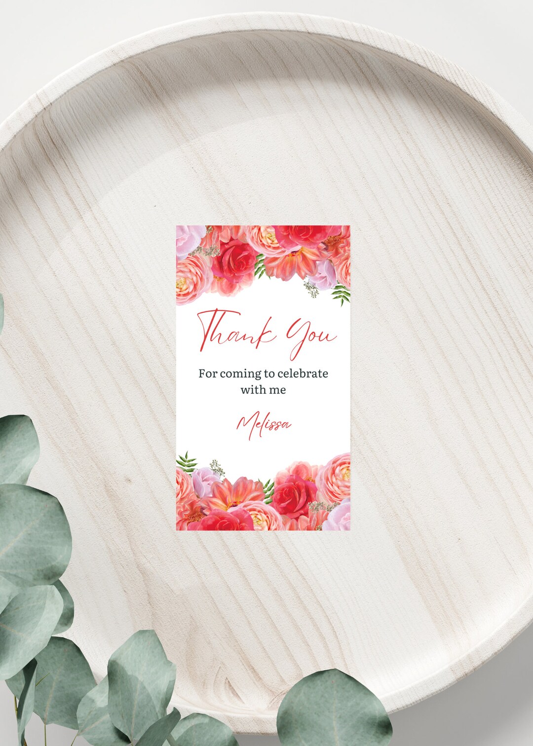 Printable Thank You Tags, Floral, Favor Tags, Gift Tags, Pink and ...