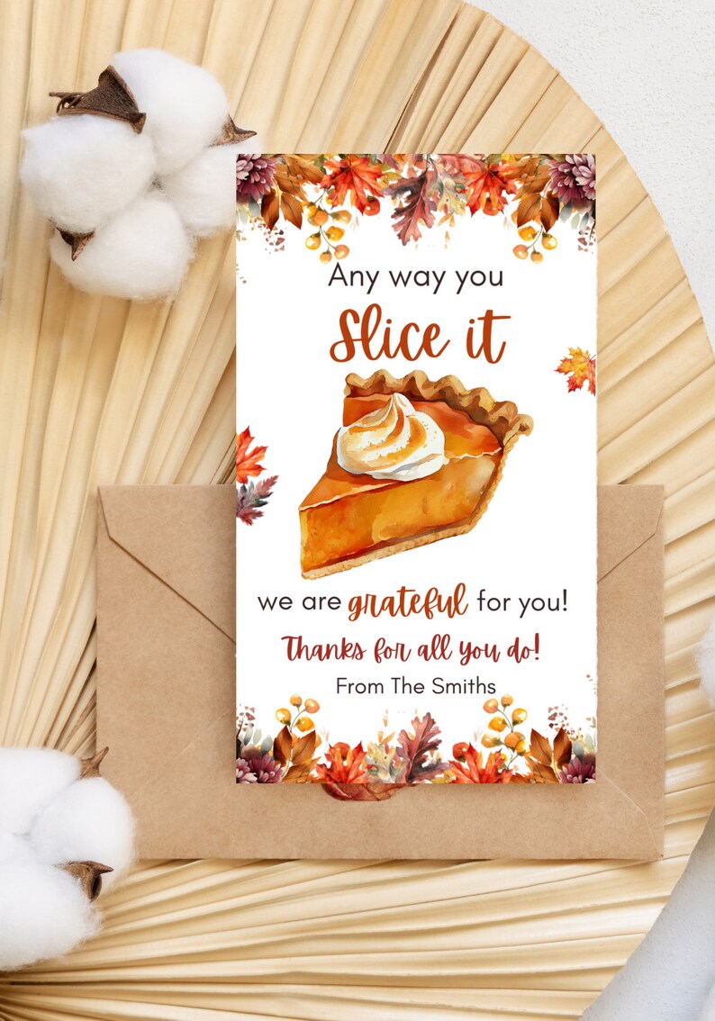 Editable Thanksgiving Gift Tag Any Way You Slice It Pie Appreciation ...