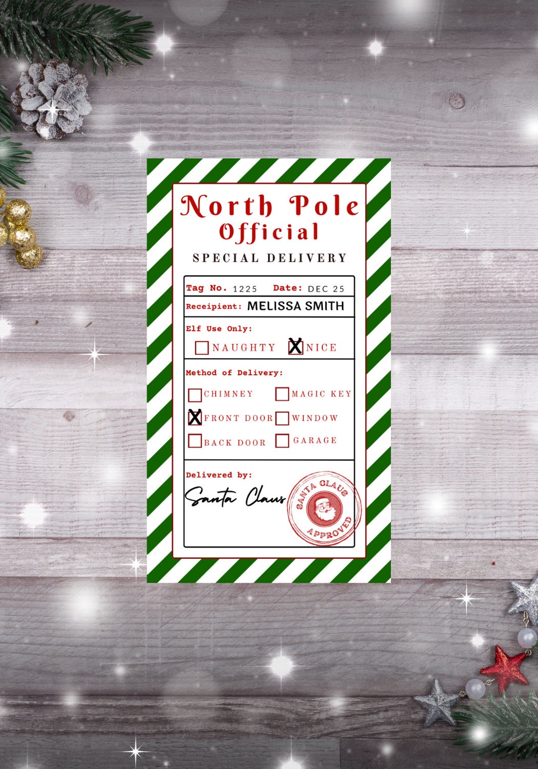 Printable North Pole Tag, Santa Gift Tags, North Pole Special Delivery ...