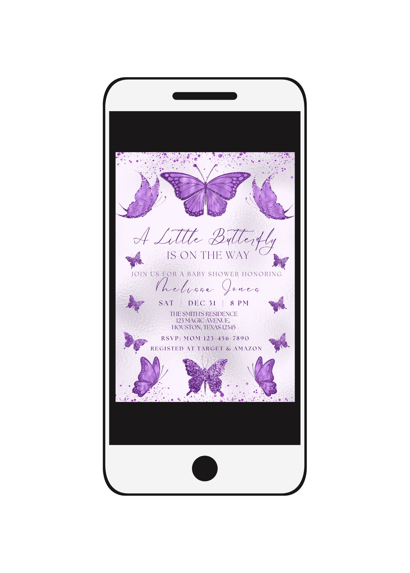 Editable Butterfly Baby Shower Invitation, A Little Butterfly is on the ...