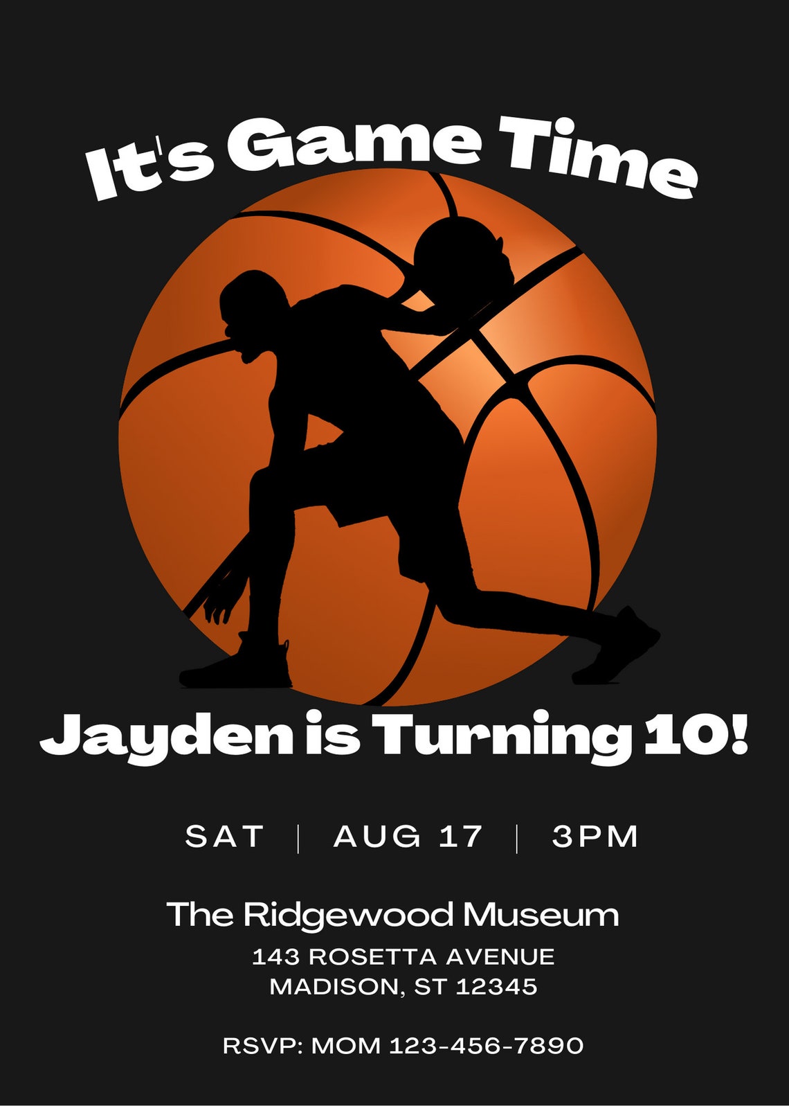 Editable Basketball Birthday Invitation It's Game Time - Etsy