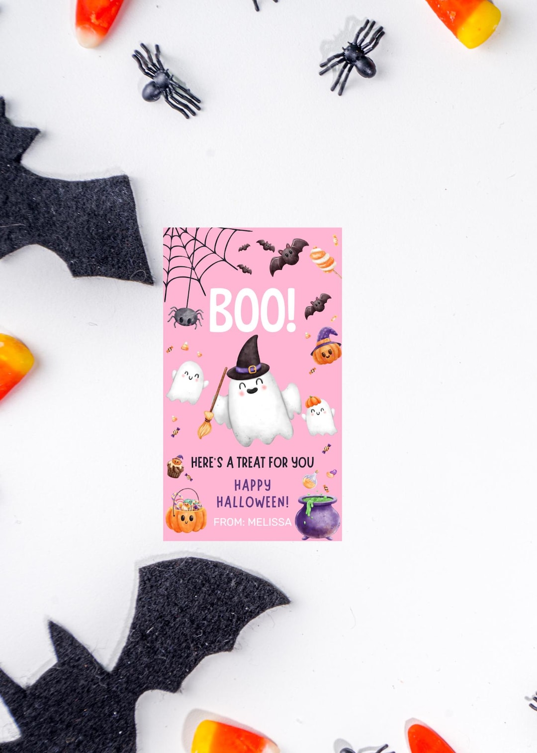 Printable Boo Gift Tags Pink, Halloween Favor Tags, Trick or Treat Bag ...
