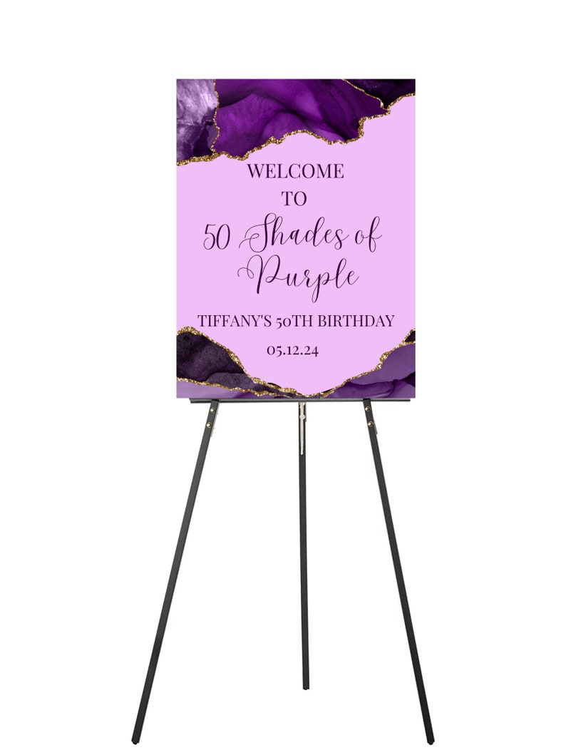 Editable Shades of Purple Birthday Welcome Sign Purple and - Etsy