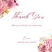Printable Thank You Card, Editable Pink and Gold Floral Thank You Note ...